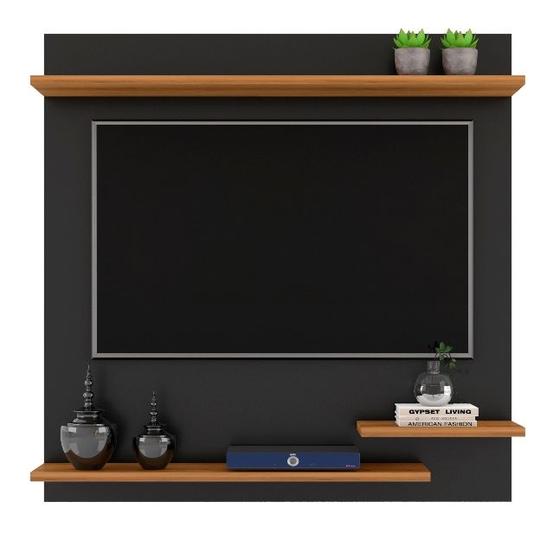 Painel Tv Quarto Sala Prateleira Até 32 Polegadas Star - Preto/Nature - E&A Moveis - Painel para ...