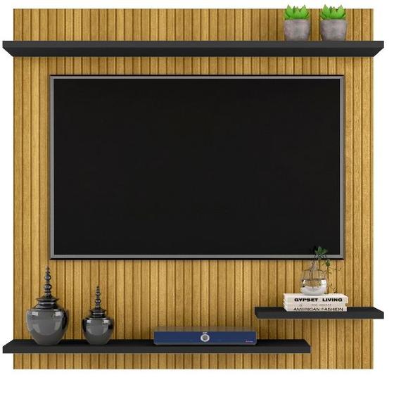 Painel Tv Quarto Sala Prateleira Até 32 Polegadas Star - Preto/Nature ...