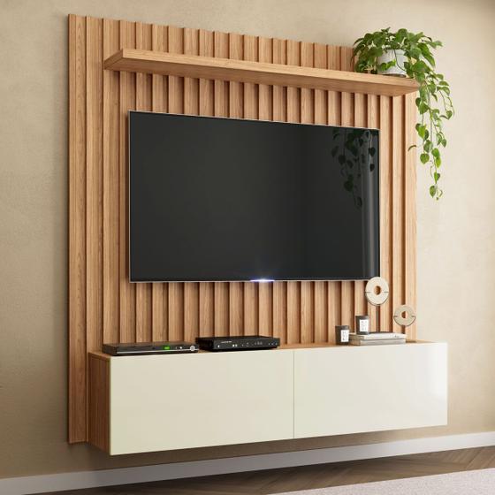Painel Tv Ripado 1,78m Com 2 Portas Dalla Costa 100% MDF - Pradel ...