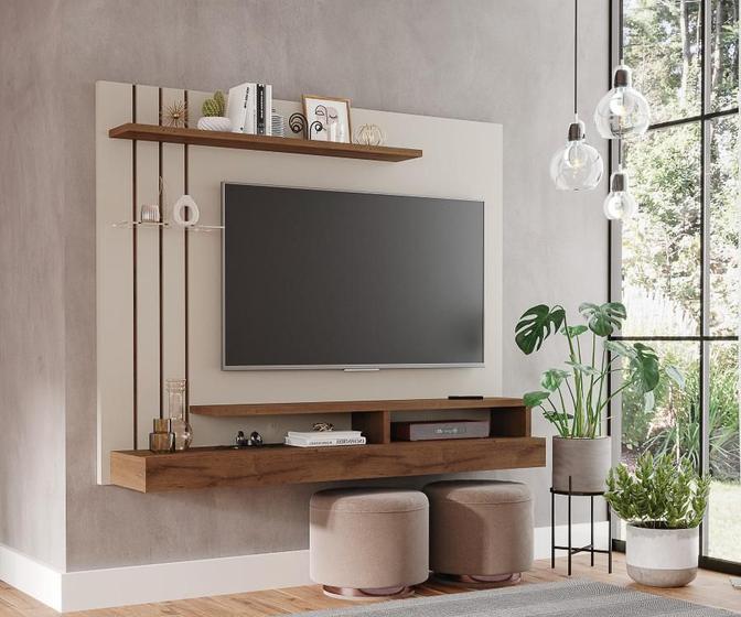 Painel Valência Para Tv De Até 50 Polegadas Savana/Offwhite - Permobili ...