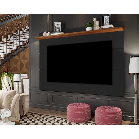 Painel Vivare Decorativo para Sala de Estar Tv 1,80m New Black Freijó ...