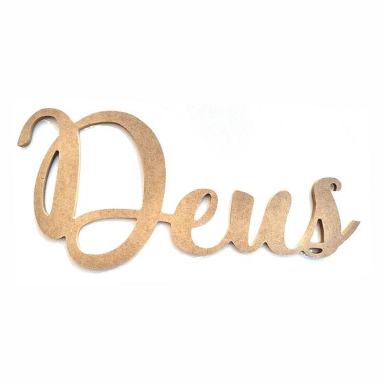 Palavra Decorativa Deus Lettering Para Parede 35cm em Mdf Cru 6mm ...