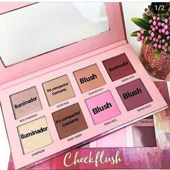 Paleta CheckFlush Ruby Rose-Contorno,Iluminador,Blush-HB7507 - Iluminador Facial - Magazine Luiza