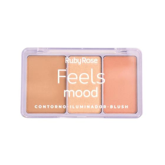 Paleta de Contorno, Iluminador e Blush Feels Mood Ruby Rose - Estojos e Paletas de Maquiagem ...