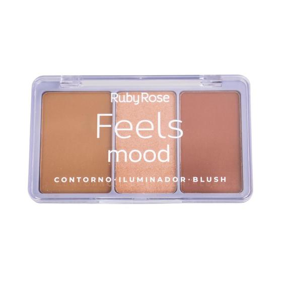 Paleta de Contorno, Iluminador e Blush Feels Mood Ruby Rose - Estojos e Paletas de Maquiagem ...