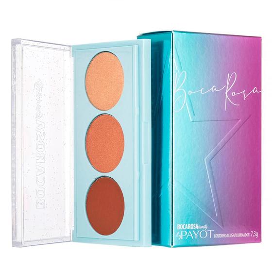 Paleta de Maquiagem Trio, Contorno, Blush e Iluminador Boca Rosa Beauty ...