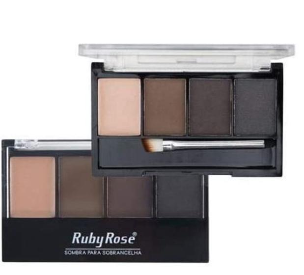 Paleta De Sombra Para Sobrancelha Com Primer Ruby Rose Trio Sobrancelhas - Paleta de Sombras ...