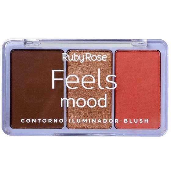Paleta trio contorno, iluminador e blush Feels Mood Ruby Rose - Estojos e Paletas de Maquiagem ...