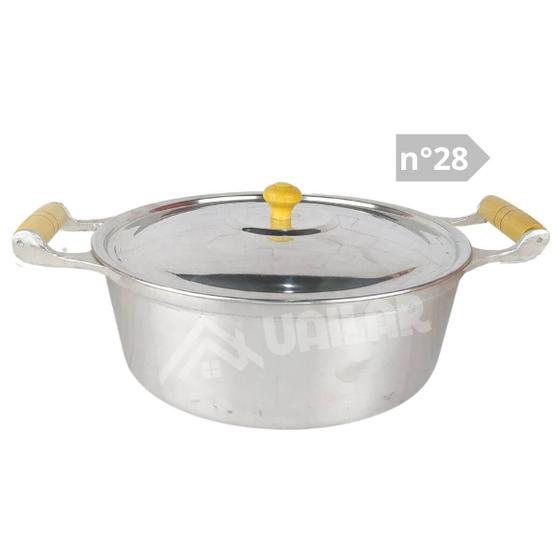 Panela Caçarola n28 cm Alumínio Batido Grosso Fundido 5 Litros - UAILAR ...