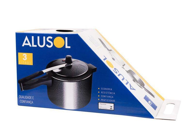 Panela de Pressão 3,0 Lts - Preto Poa - Alusol - Panela de Pressão ...