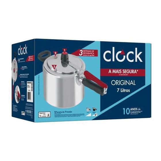 Panela de Pressão Clock 4,5 Litros Alumínio Polida Original Sistema de ...