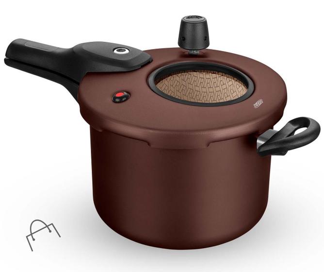 Panela de Pressão com Visor de Vidro e Fechamento Externo 4,5 Litros ...