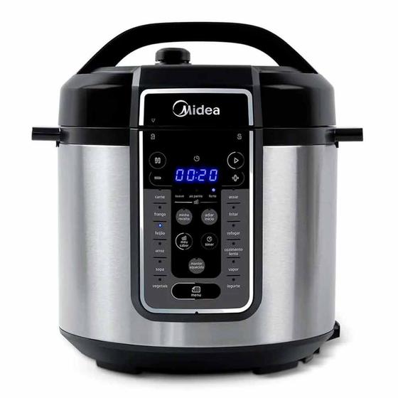 Panela de Pressão Elétrica MasterSteam Midea Preta e Inox - PPG70S ...
