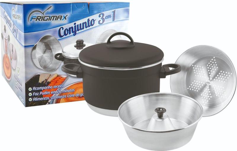 Panela de Pudim Legumes e Cuscuzeira 3 em 1 Color - FRIGIMAX - Panelas ...