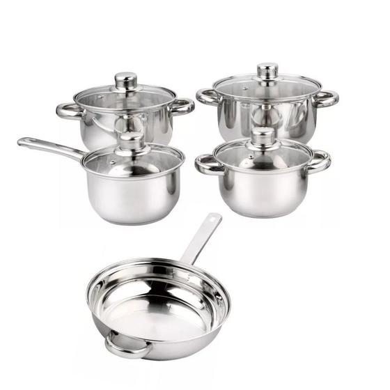 Panela Inox Conjunto com 5 Peças - Wincy - Jogo de Panelas - Magazine Luiza