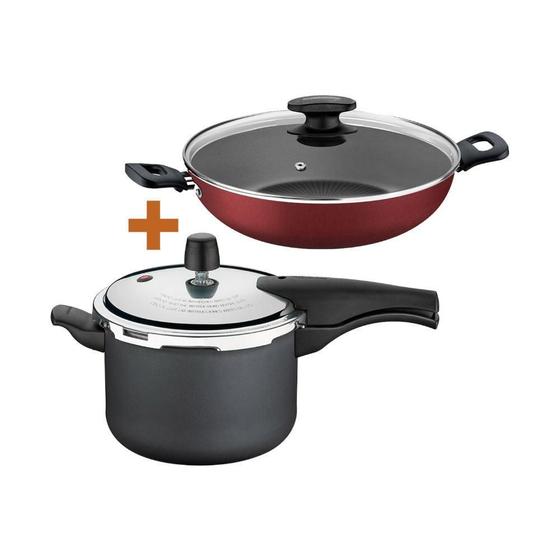 Panela Pressão 4,5 Grafite + Panela Wok 28Cm Tramontina - Panelas ...