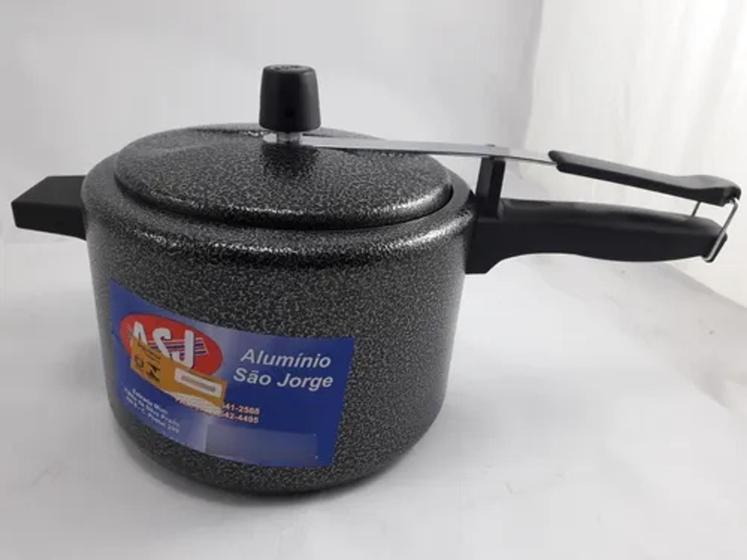 Panela Pressão 4,5 Litros Preta Craqueada Preta - ASJ - Panela de ...