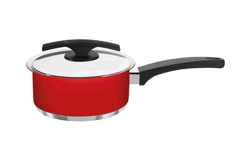 Panela Tramontina Duo Color Vermelha em Aço Inox Fundo Triplo com Tampa ...