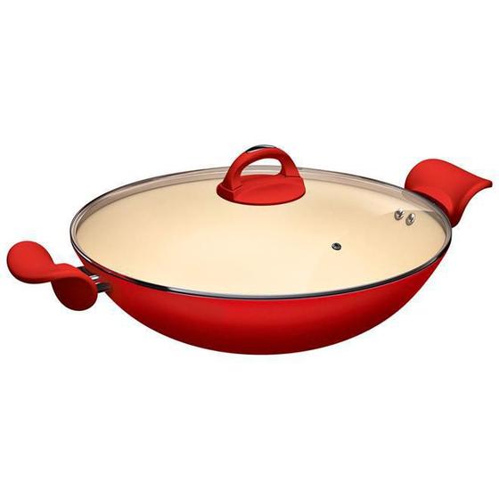 Panela Wok De Alumínio Com Antiaderente De Cerâmica 32cm - Euro Home ...
