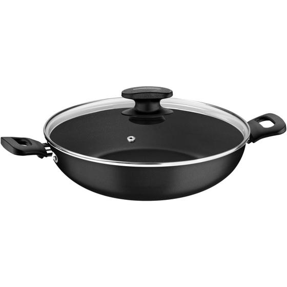 Panela Wok Loreto Tramontina 28 cm Com Tampa Grafite - Panela Wok ...