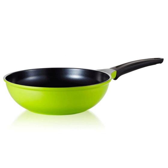 Panela Wok Roichen Natural Frying Pan Verde com Revestimento Cerâmico ...