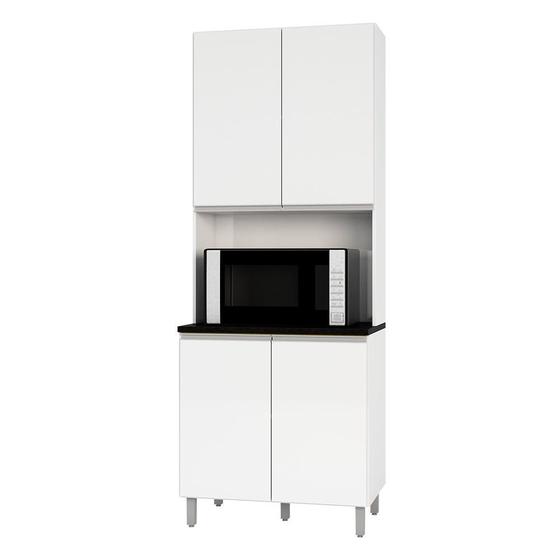 Paneleiro Duplo 4 Portas com espaço para Microondas Evidence Branco ...