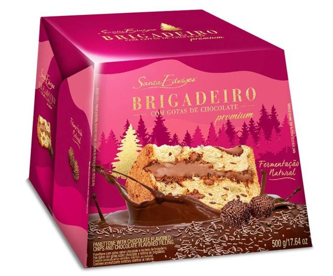 Panetone Gotas de Chocolate e Recheio Brigadeiro Premium 500g Santa ...