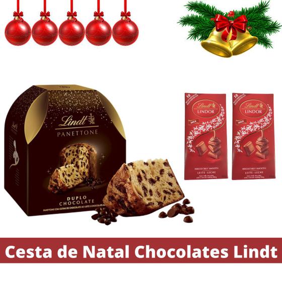 Panettone Duplo Chocolate Lindt 400g + Tablete - Panetone - Magazine Luiza