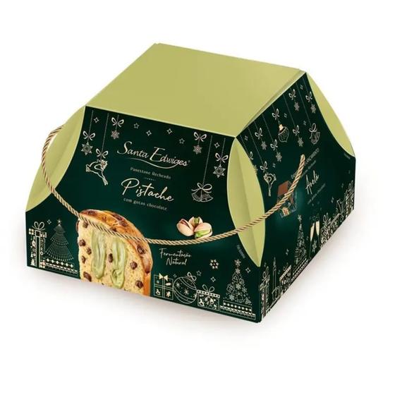 Panettone Santa Edwiges Pistache com Gotas de Chocolate 800g - Panetone ...