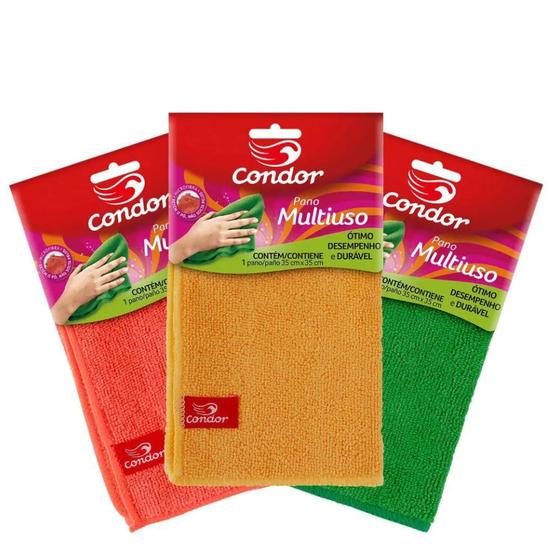 Pano de Limpeza Multiuso Microfibra Mágico 35x35cm Condor - Pano ...