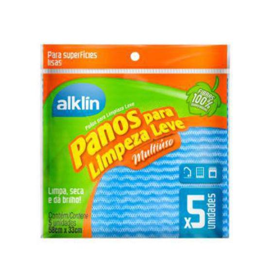 Pano limpeza leve 33x50cm c/5un azul - ALKLIN - Pano - Magazine Luiza