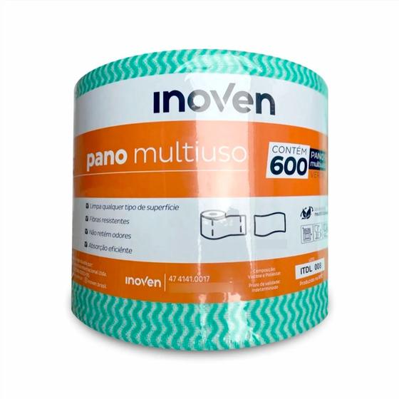 Pano Multiuso 20x50cm 300m Verde Rolo 300 Panos Bobina Reutilizável ...