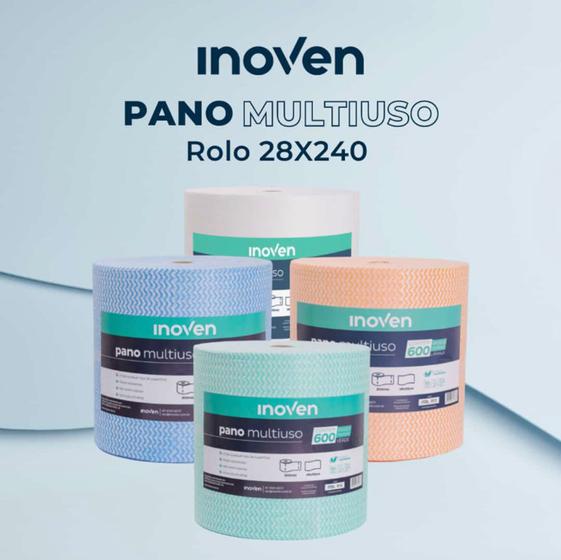 Pano Multiuso 28cm x 600 panos em rolo tipo perfex - INOVEN - Pano ...