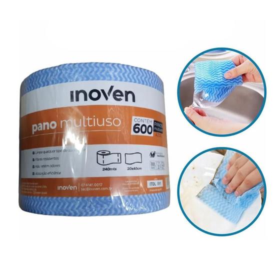 Pano Multiuso Em Rolo 600U 20X40 Inoven - Pano - Magazine Luiza