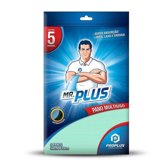 Pano multiuso Mr.plus 50cm x 30cm pacote com 5 unidades - Pano - Magazine Luiza