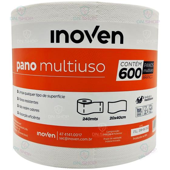 Pano Multiuso Rolo Perfex 20mx240cm - 600 Panos - INOVEN - Pano ...