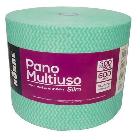 Pano multiuso SLIM (rolo c/ 20cm x 300m picotado aprox. 50cm) NOBRE ...