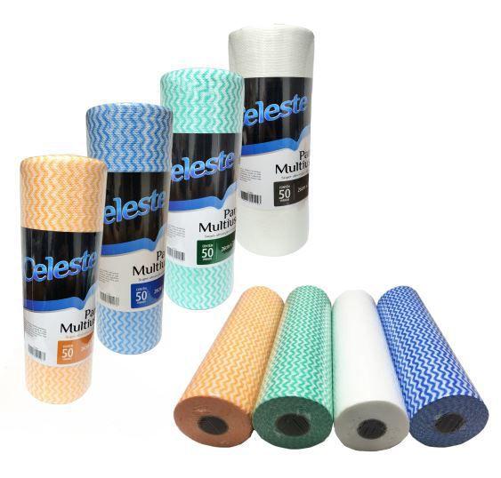 Pano Multiuso Tipo Perfex 26cm C/ 50 Unidades Limpeza Cozinha - Celeste ...
