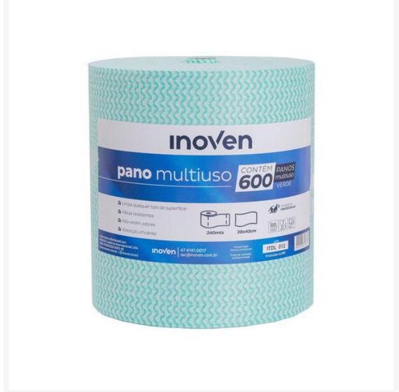 Pano multiuso tipo perfex verde rolo 28cm x 600 panos - INOVEN - Pano ...