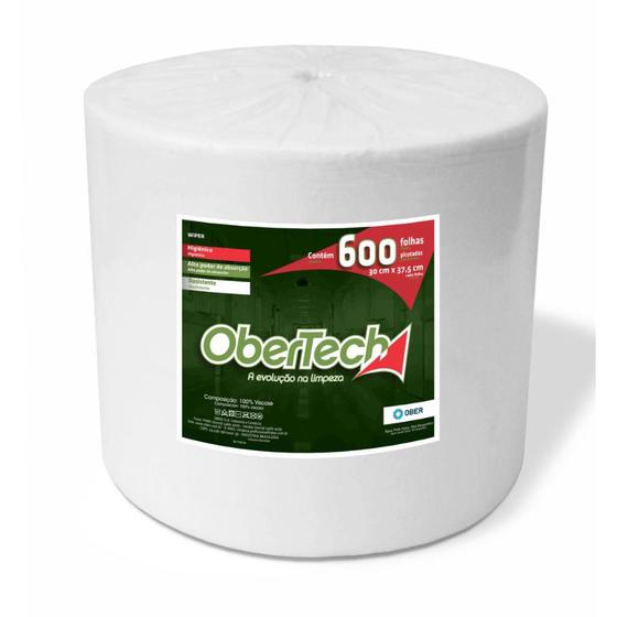Pano Multiuso Wiper Obertech - 30cm X 225m - 70g/m² - 600 Folhas - Branco - Pano - Magazine Luiza
