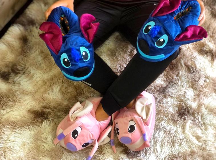 Pantufa 3D Stitch e Angel / Filme Lilo e Stitch Adulto e Infantil - RV ...