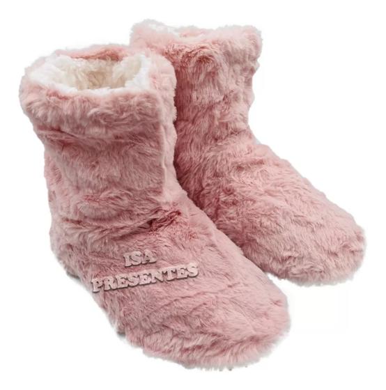 Pantufa Feminina Térmica Botinha Forrada Super Quente Solado ...