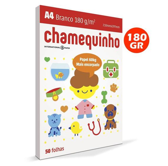 Papel A4 180 Gramas Branco Pacote C/50 Folhas Chamequinho - Chamex - Papéis - Magazine Luiza