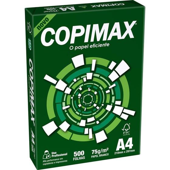 Papel A4 500 Folhas Gramatura 75 210mm x 297mm Copimax - Embalagem com 10 Unidades - Papéis ...