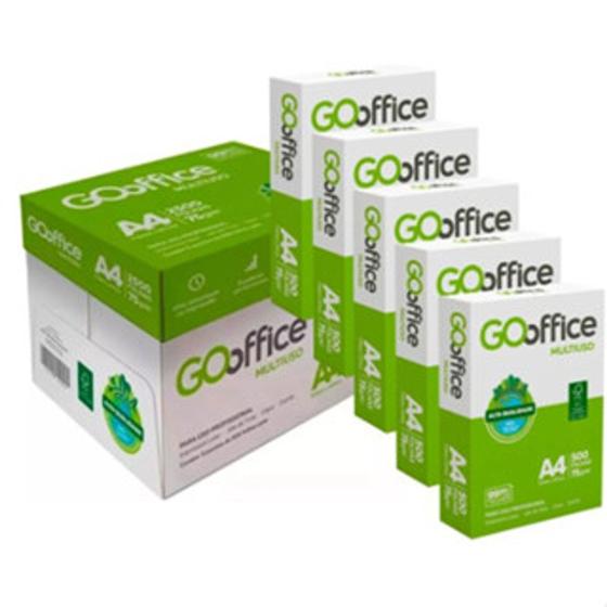 Papel A4 Sulfite Caixa 10 resmas 5000 folhas 75 g Go Office - GO-OFFICE ...