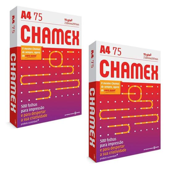 Papel A4 Sulfite Chamex Office 210x297 75g Resma 1000 Folhas - Papel Sulfite - Magazine Luiza