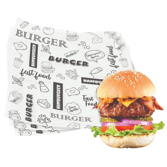Papel acoplado hamburguer lanches 400 folhas 30x38cm embaleb ...