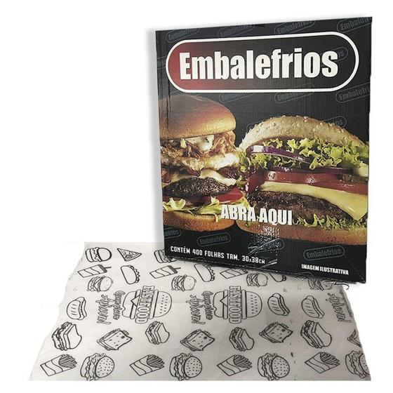 Papel acoplado hamburguer lanches 400 folhas 30x38cm - EMBALEFRIOS ...