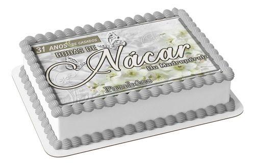 Papel Arroz P/ Bolo Bodas de Madrepérola ou Nácar - 31 Anos de Casados ...