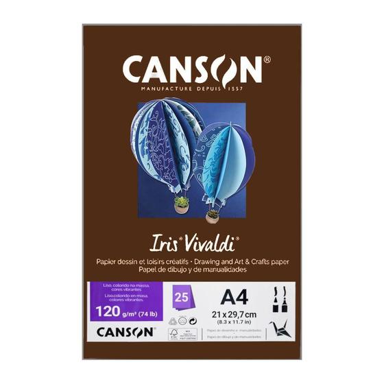 Papel Canson A4 Iris Vivaldi 120G 25Fls Chocolate - Papéis - Magazine Luiza